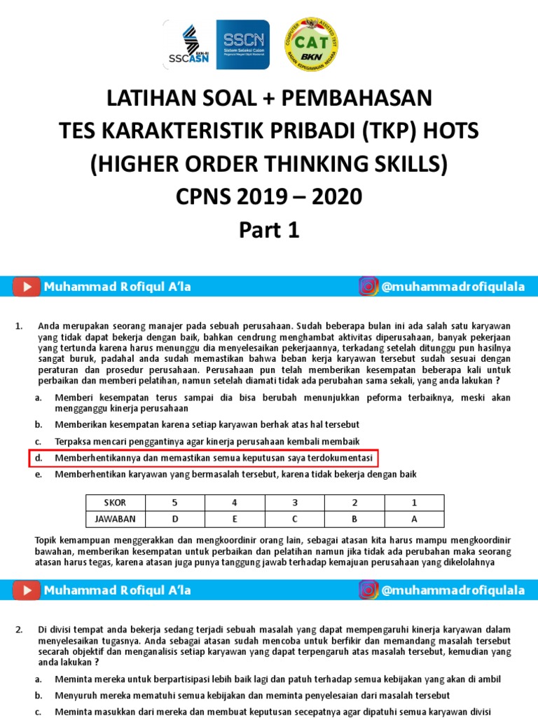 Pembahasan TKP HOTS Part 1 PDF | PDF