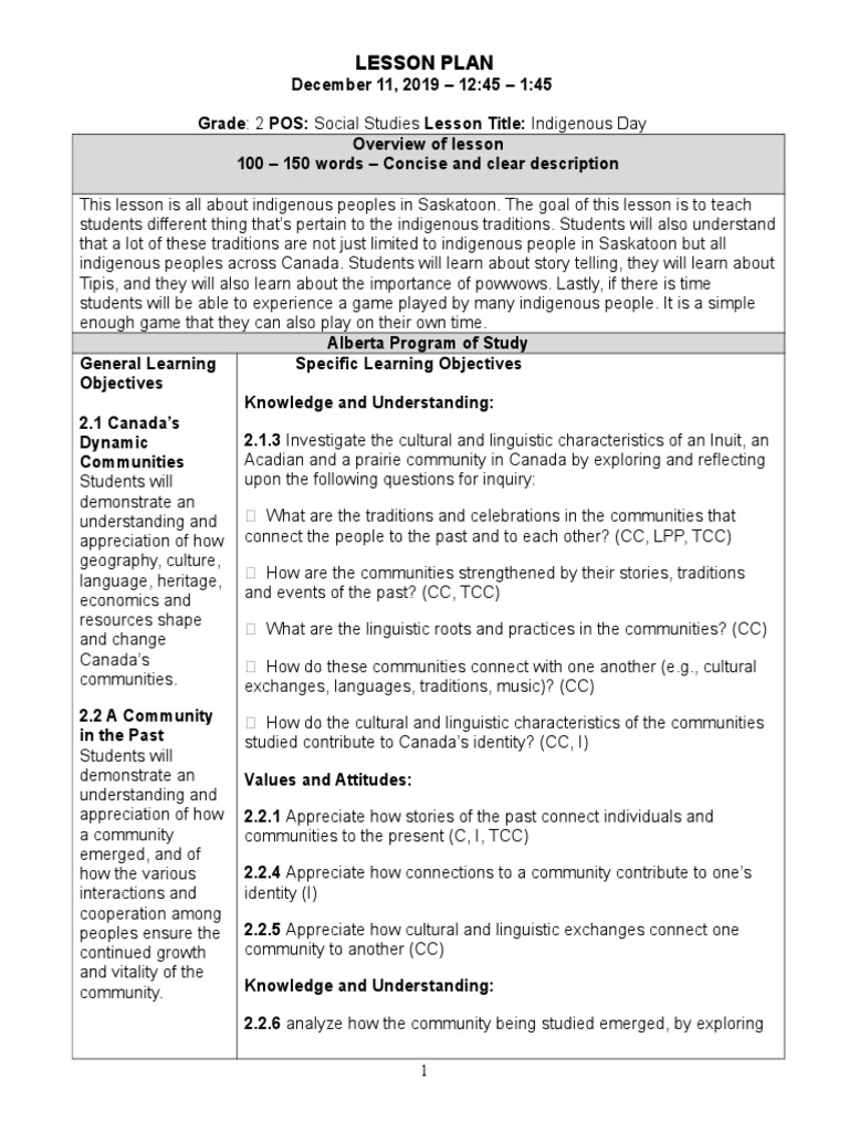 Ss 8 Lesson Plan | PDF