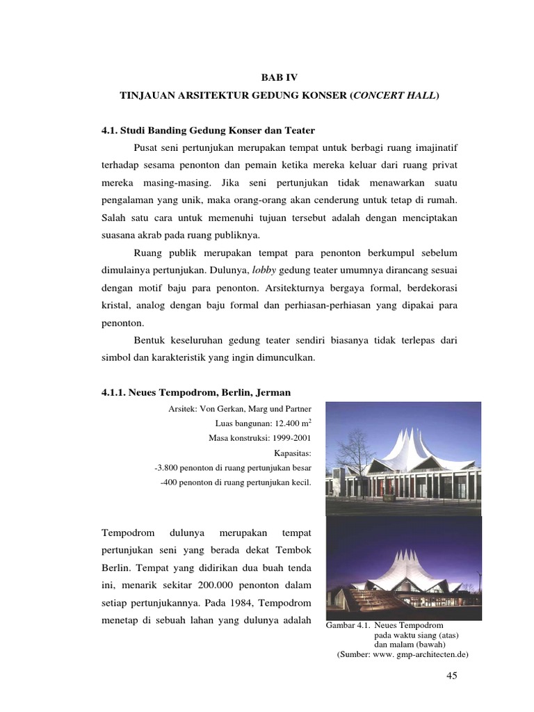 Tinjauan Arsitektur Gedung Konser | PDF