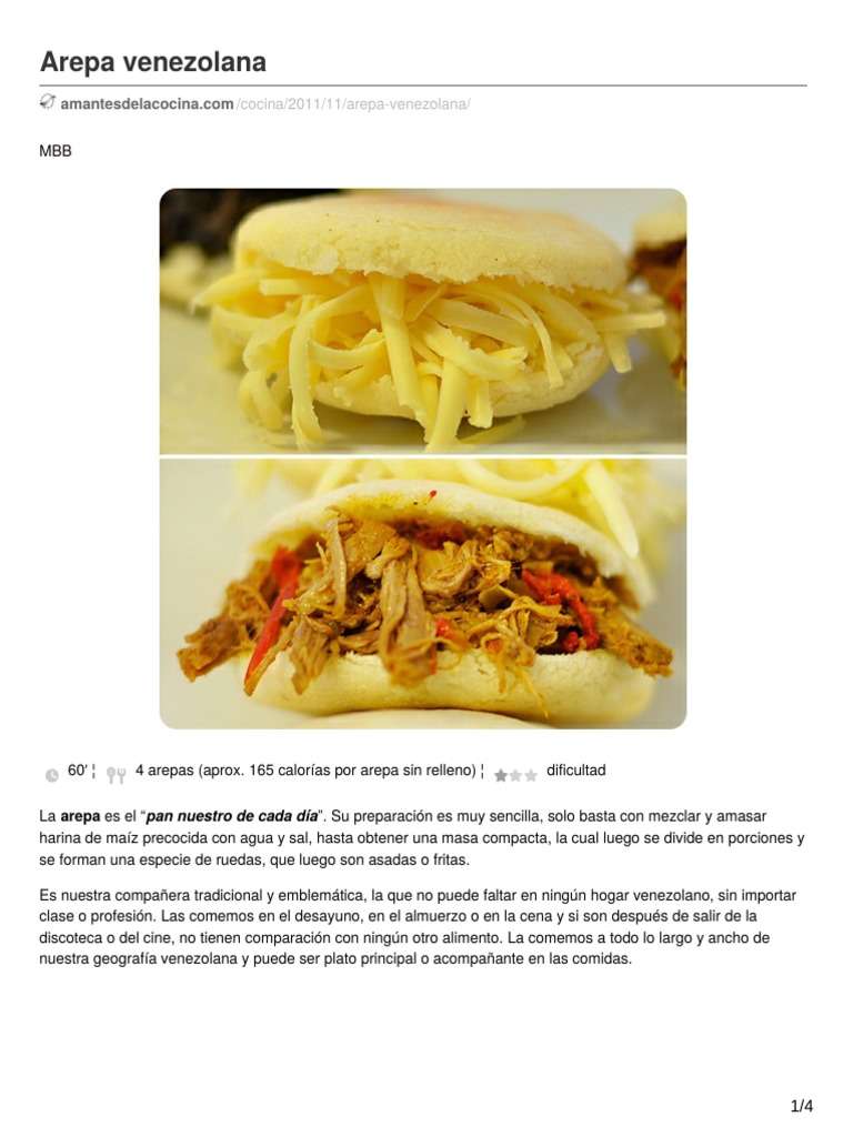 Arepa Venezolana | PDF | Cocina latinoamericana | Comportamientos ...