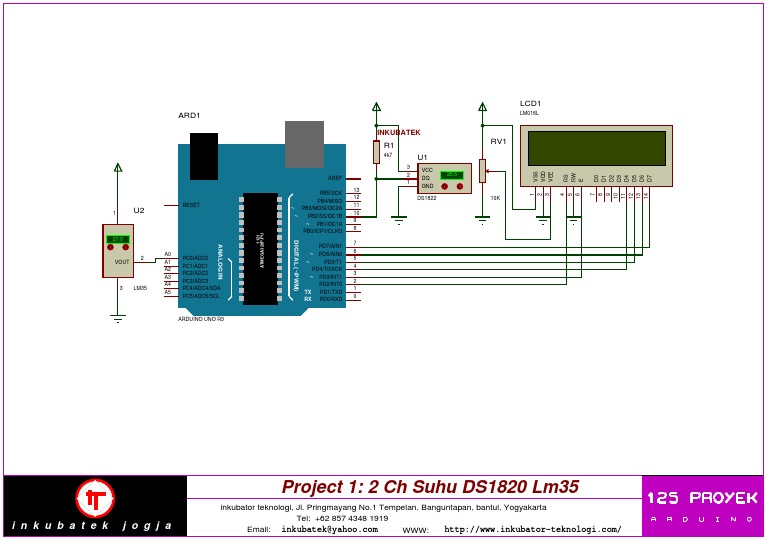 Schematics 2 CH Suhu DS1820 Lm35 PDF | PDF