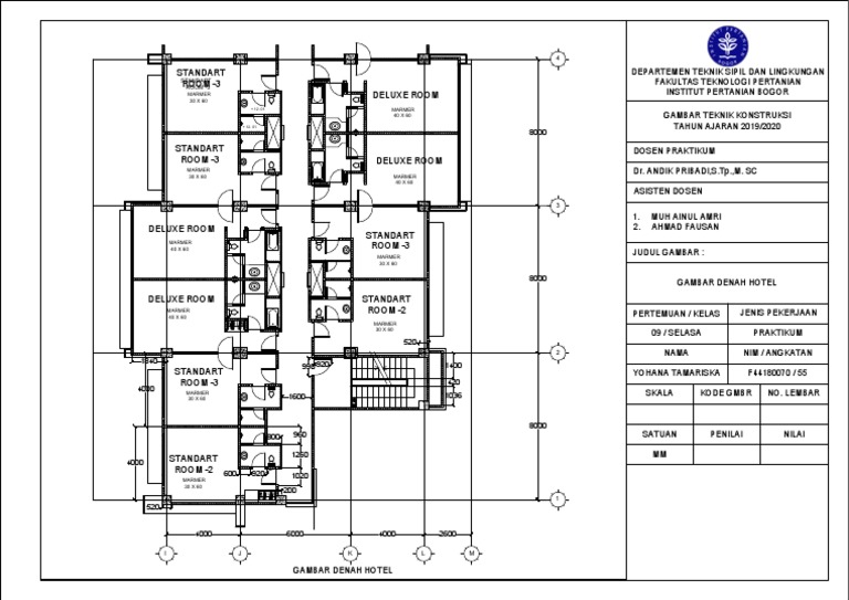 Denah Hotel Gambar Teknik | PDF