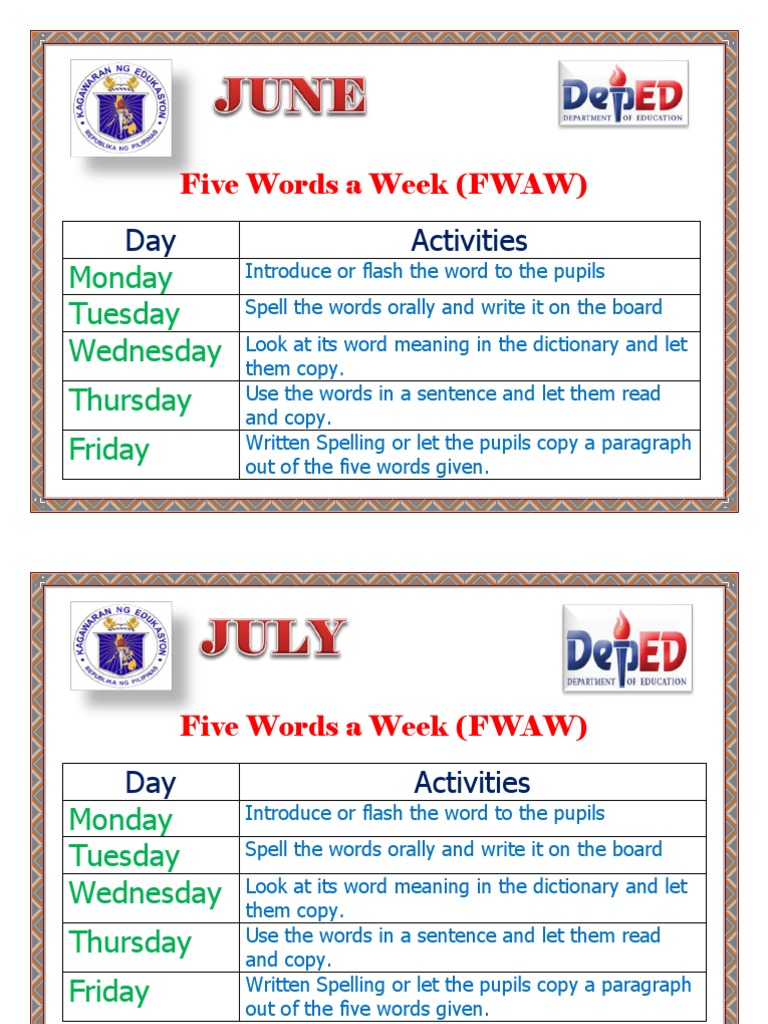 Five Words A Week | PDF | Paragraph