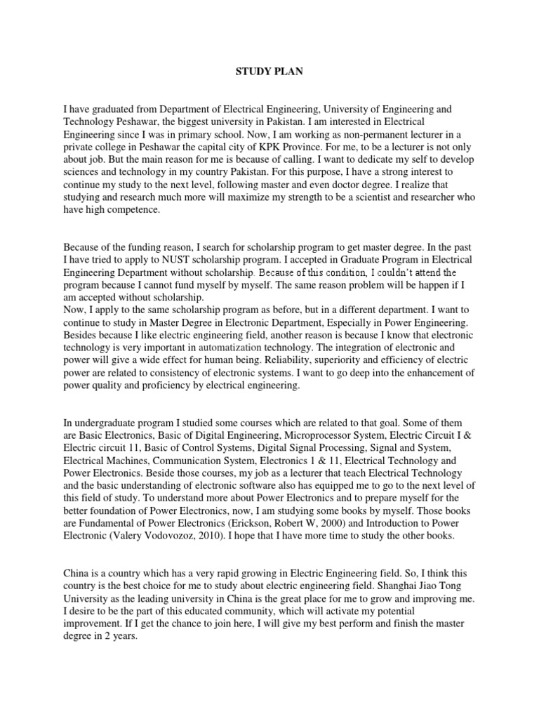 Study Plan | PDF | Electronics | Electrical Engineering