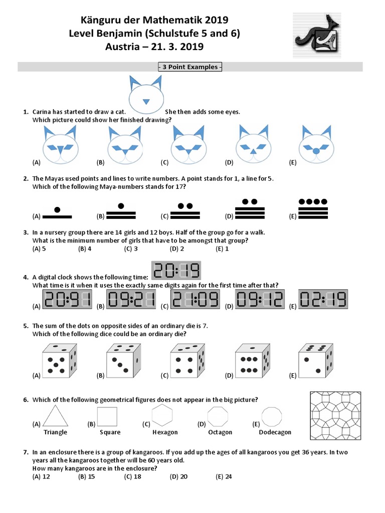 2019 Benjamin | PDF | Teaching Mathematics