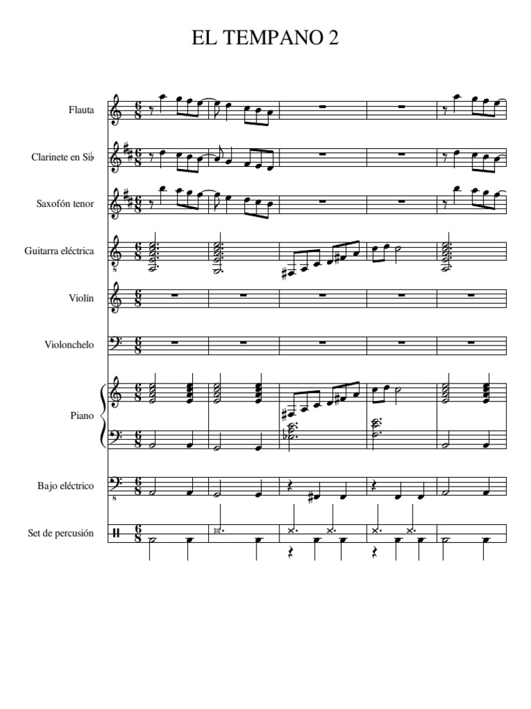 EL TEMPANO Partitura Full y Partes Separadas PDF | PDF | Competiciones ...