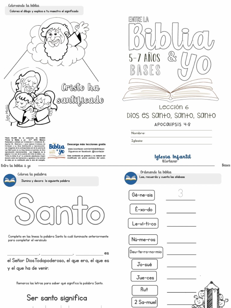 006 Dios Es Santo Santo Santo. Bases 5 7 Años | PDF | Santo | Creencia religiosa y doctrina