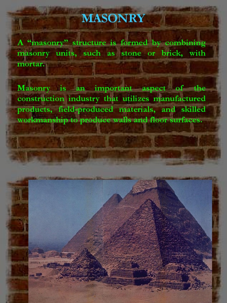 Masonry Presentation | PDF | Masonry | Mortar (Masonry)