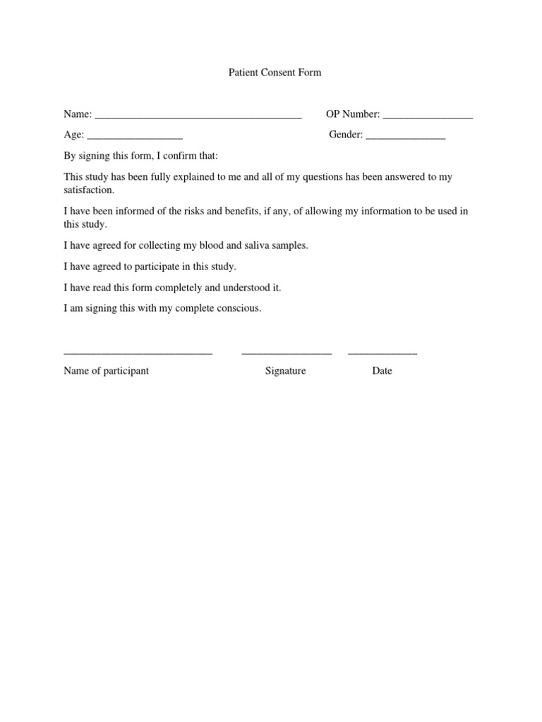 Patient Consent Form PDF | PDF