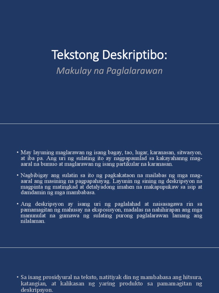 Tekstong Deskriptibo | PDF