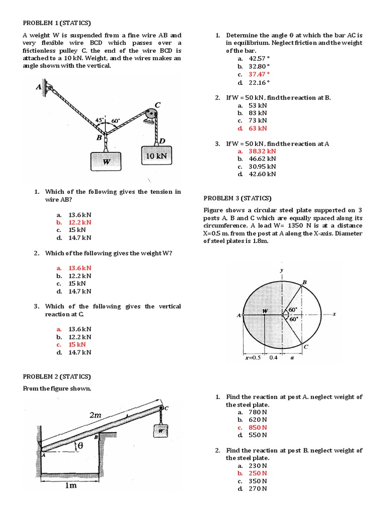 Preboard Problems Final | PDF | Beam (Structure) | Truss