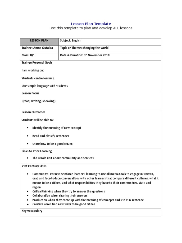 Moe Lesson Plan | PDF | Lesson Plan | Question