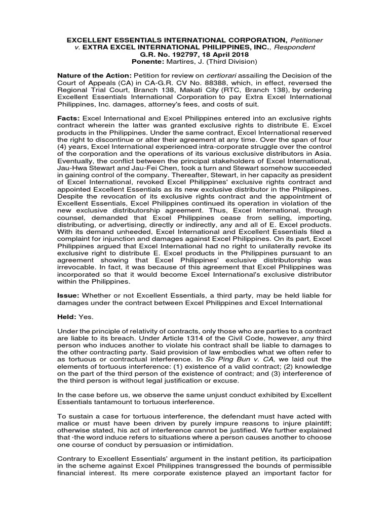 Digest - 28 (Relativity of Contracts) | PDF | Damages | Business Law