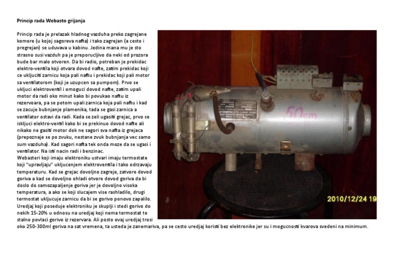 Princip Rada Webasto Grijanja | PDF