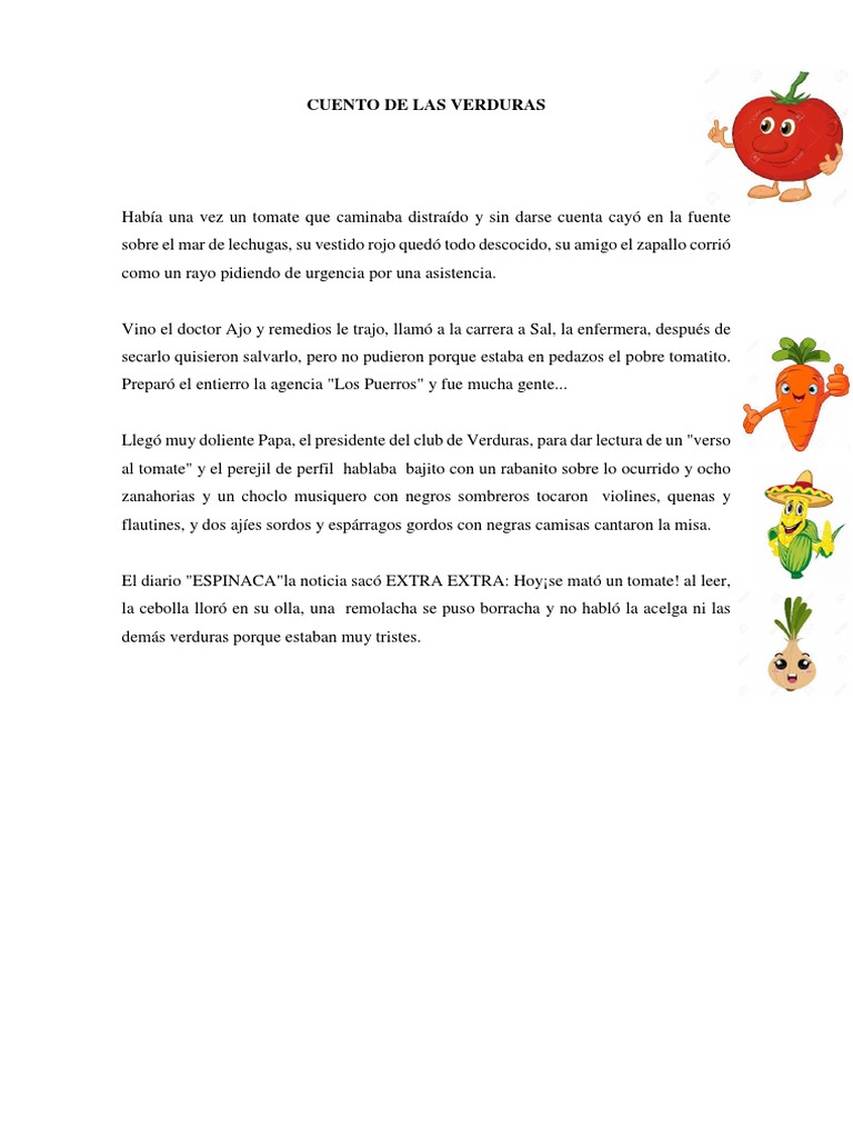 Cuento Verduras - Sandor | PDF