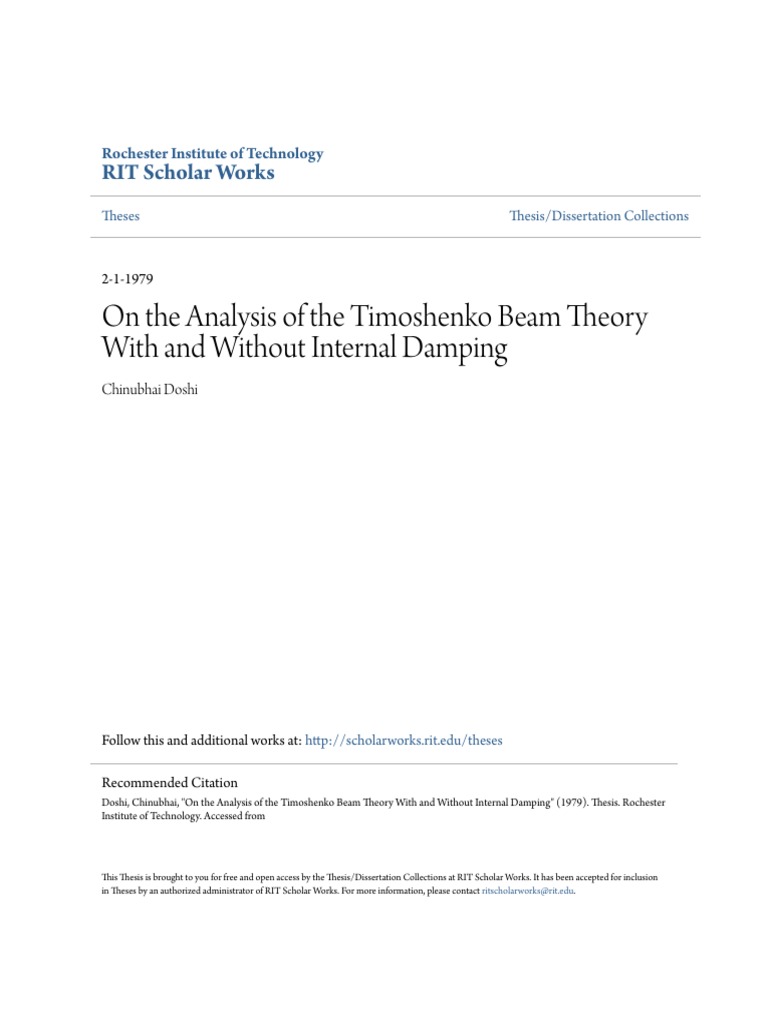 Timoshenko | PDF | Bending | Beam (Structure)