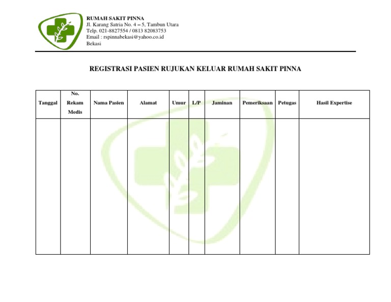 Registrasi Pasien Rujukan Keluar Rumah Sakit Pinna | PDF