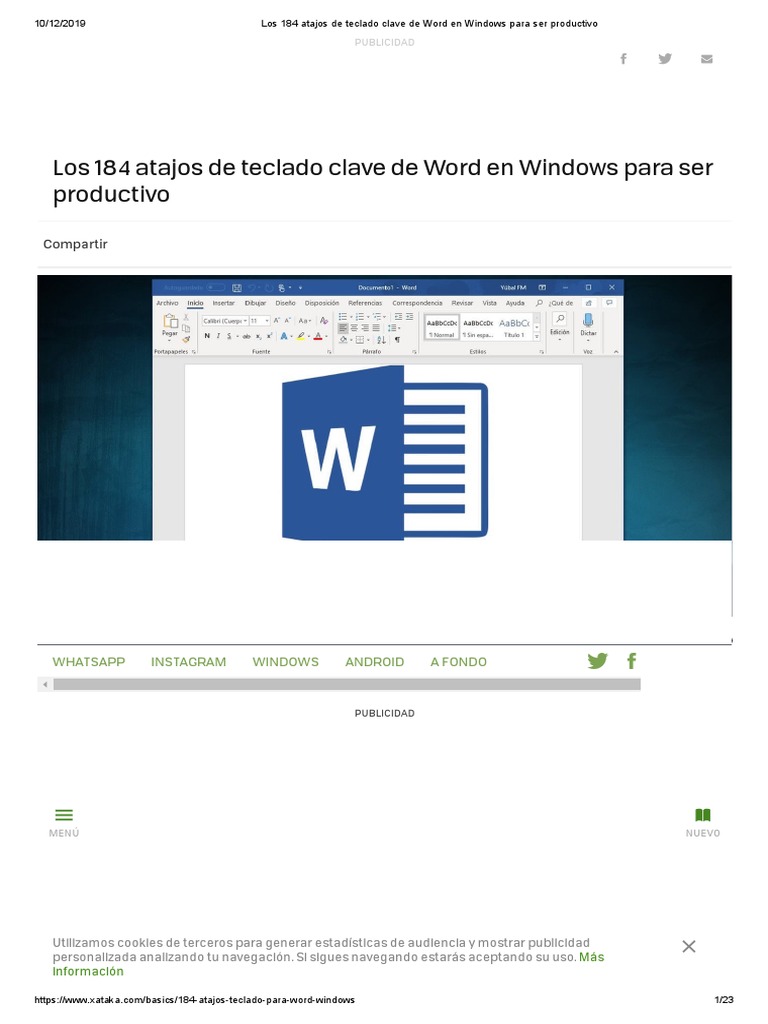 Los 184 atajos de teclado clave de Word en Windows para ser productivo ...