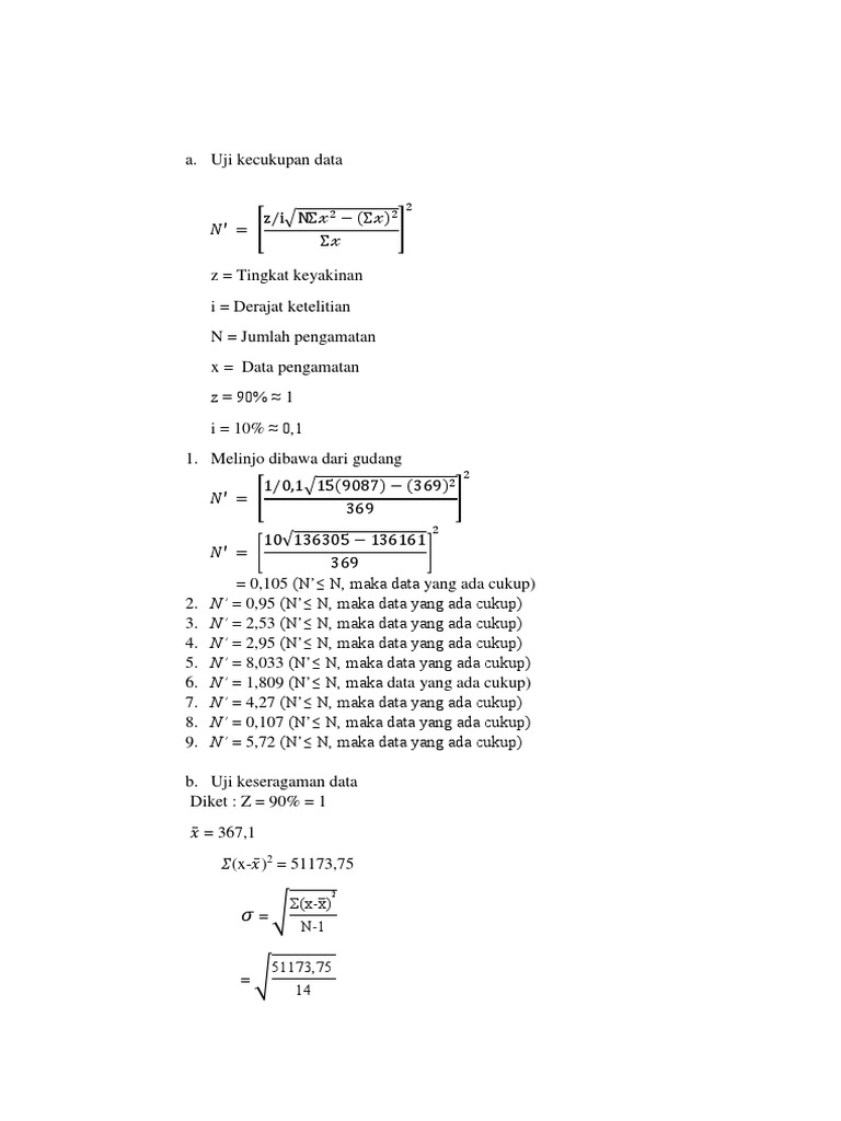 Uji Kecukupan Data | PDF