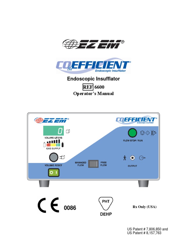 Co2efficient Manual ENGLISH INSUFFLATOR PDF | PDF | Endoscopy | Mains Electricity