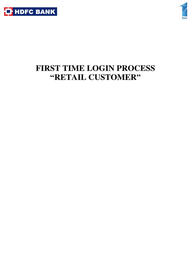 First Time Login Process - Retail Customer - HDFC FASTag | PDF