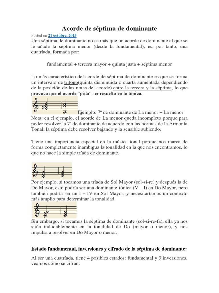 Acorde de Séptima de Dominante | PDF | Acorde (Música) | Tecnicas musicales