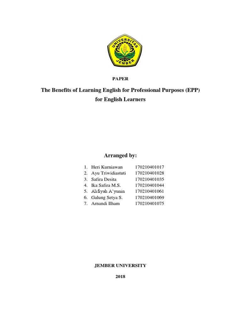 EPP - The Benefits of Learning English For Professional Purposes As ...