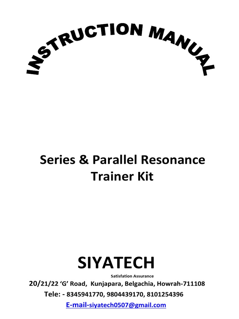 RLC Resonance Trainer Kit | PDF | Electrical Impedance | Series And ...