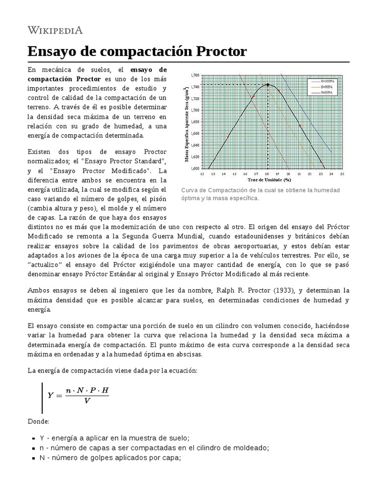 Ensayo de Compactación Proctor PDF | PDF | Naturaleza | Science