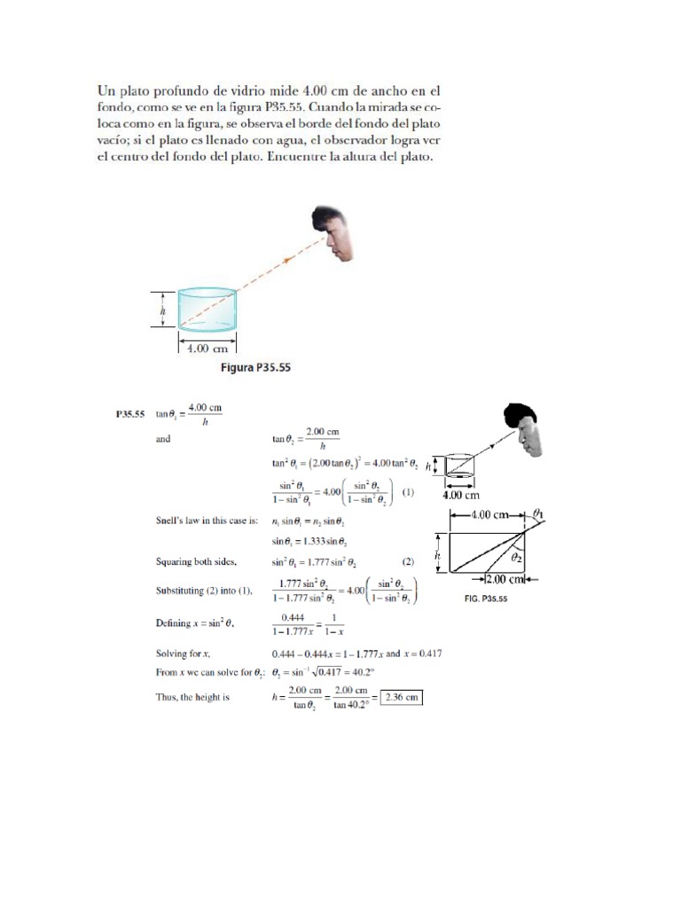 Sol. Problemas Optica | PDF