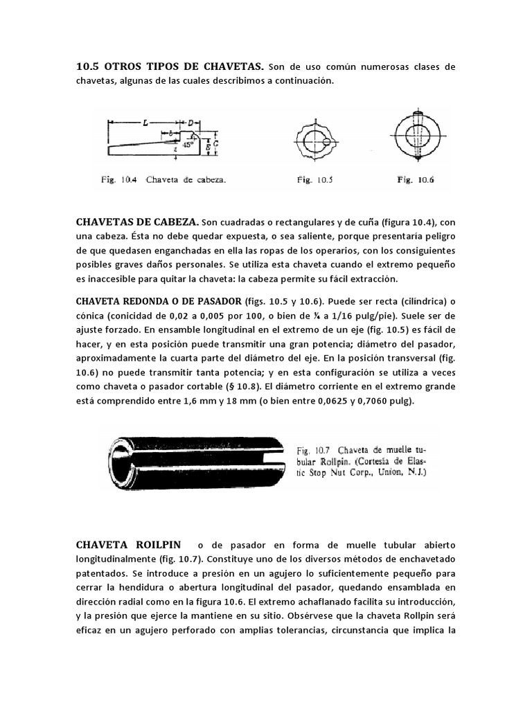 Otros Tipos de Chavetas | PDF | Engranaje | Eje