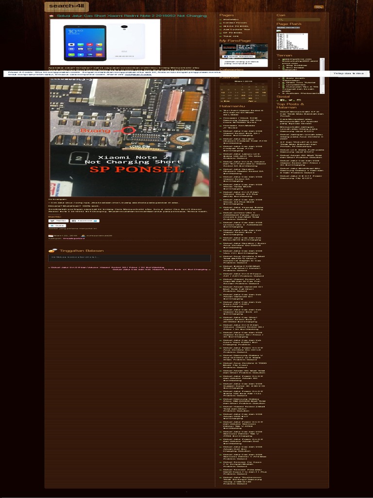 Solusi Jalur Cas Short Xiaomi Redmi Note 2 2015052 Not Charging - SEARCH-4LL | PDF