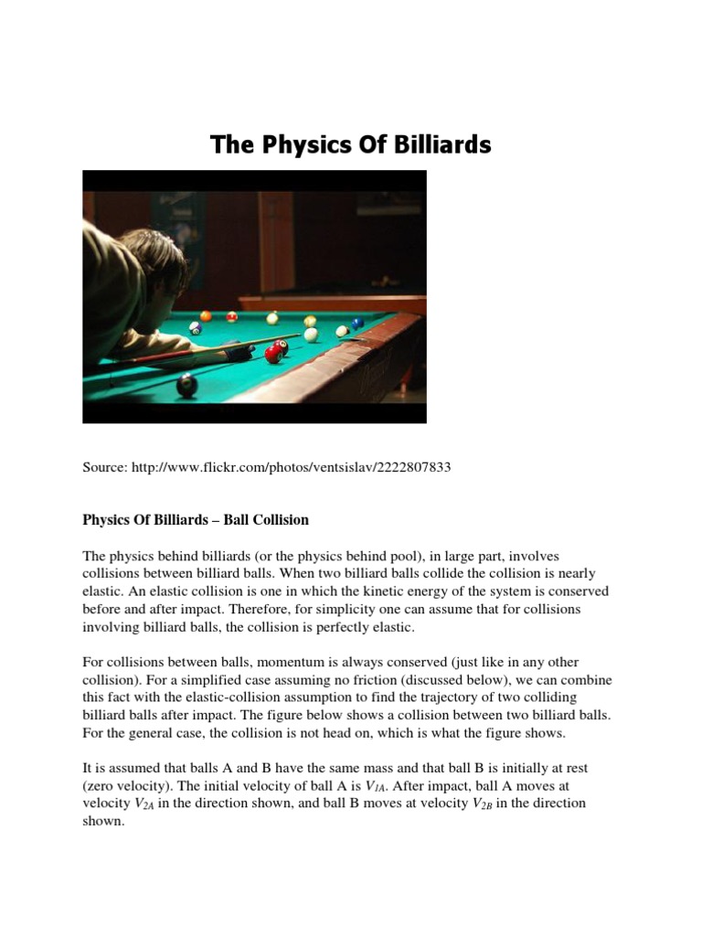 Physics of Billiard Ball Collisions | PDF | Collision | Friction