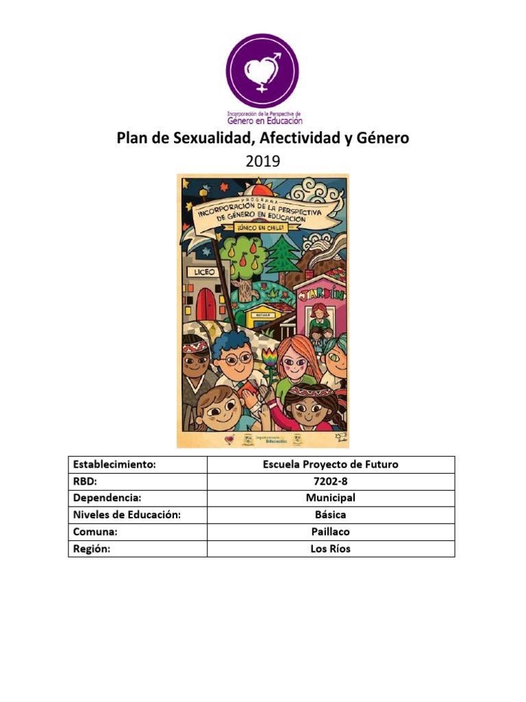 Plan De Sexualidad Afectividad Y Género Escuela Pdf 2019 Pdf Plan