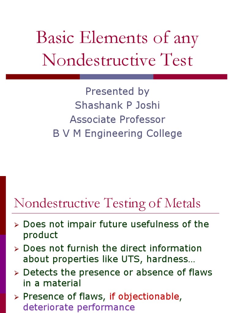 Basic Elements of Any NDT | PDF | Attenuation | Nondestructive Testing