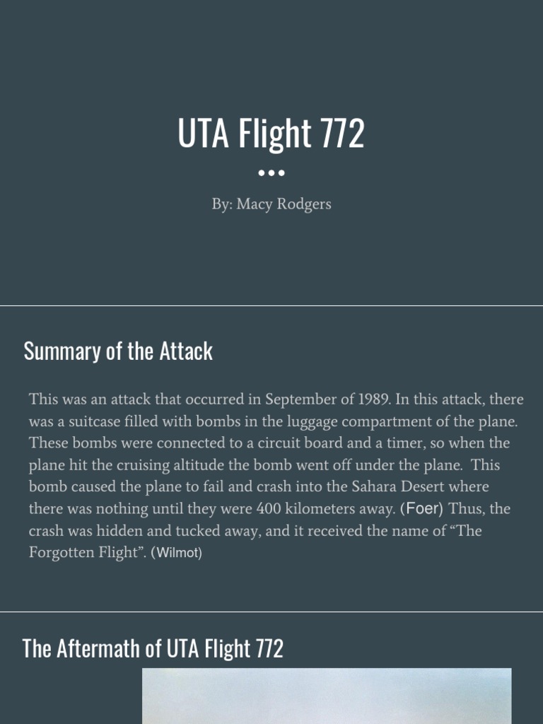Uta Flight 772 | PDF | Foreign Relations Of Libya | Conflicts