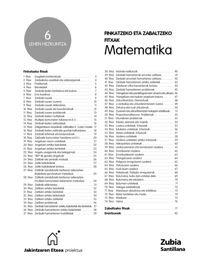 Zabaltzeko Fitxak lh6 PDF | PDF