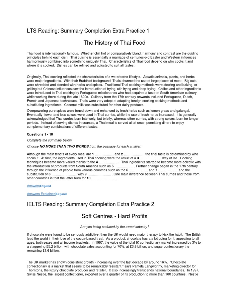 LTS Reading VK 2 | PDF | Thai Cuisine | Curry