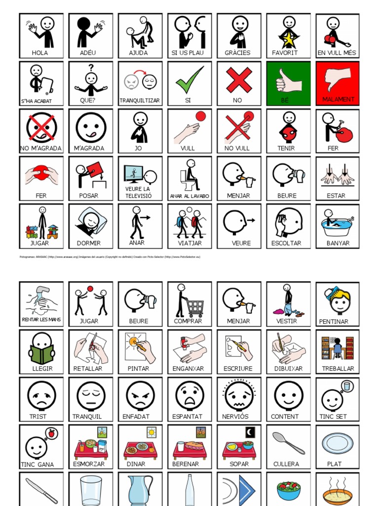 CA Repertorio de Pictogramas para Cuaderno de Comunicacion | PDF