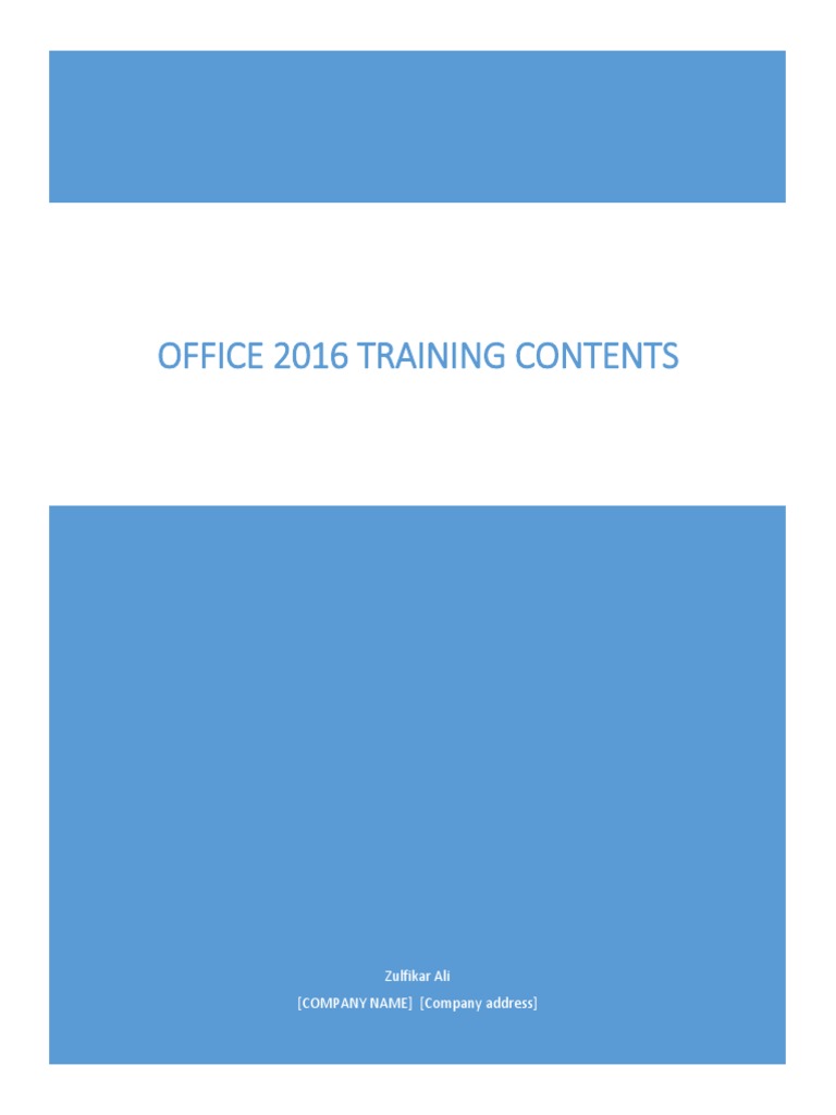 Office 2016 Training Overview | PDF | Microsoft Excel | Microsoft Word
