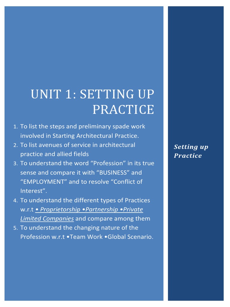 Unit 1 Setting Up Practice | PDF | Professional Ethics | Partnership