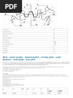 Rack & Pinion Gear Tooth Chart | PDF | Gear | Machines