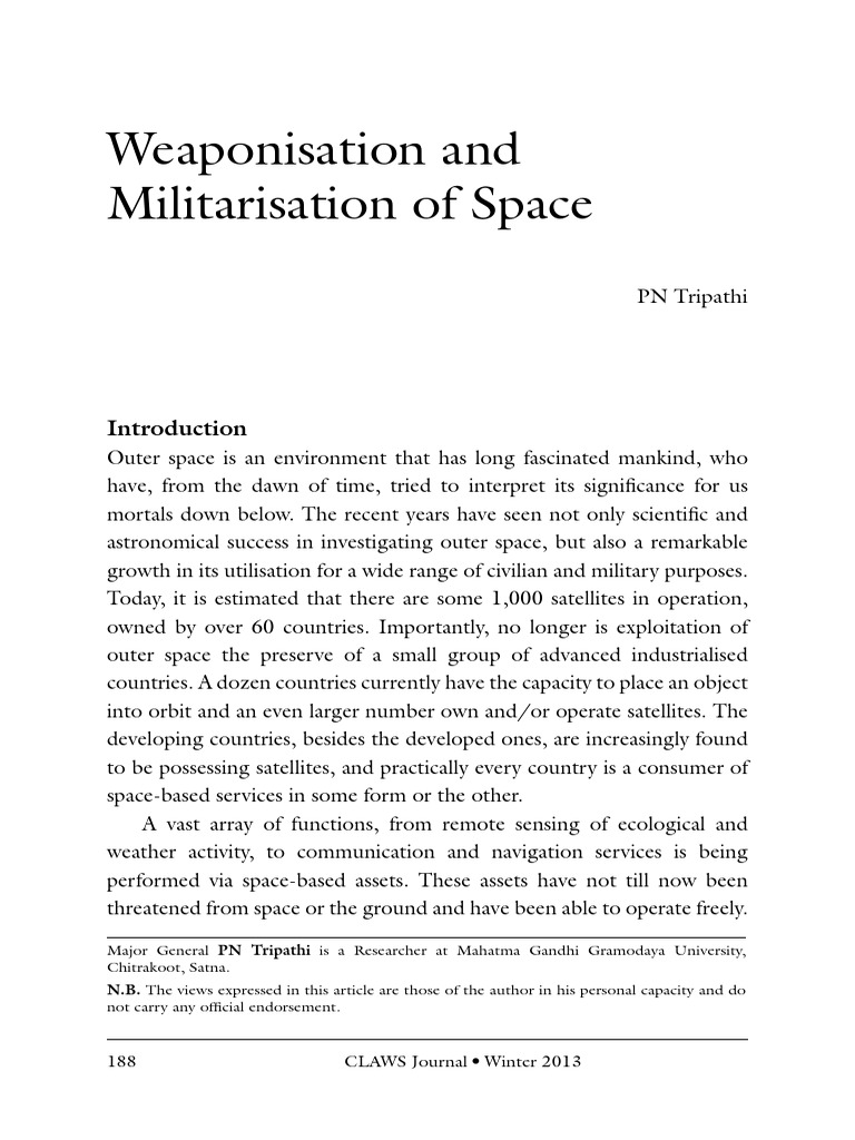 Weaponization Of Space Strategic Defense Initiative