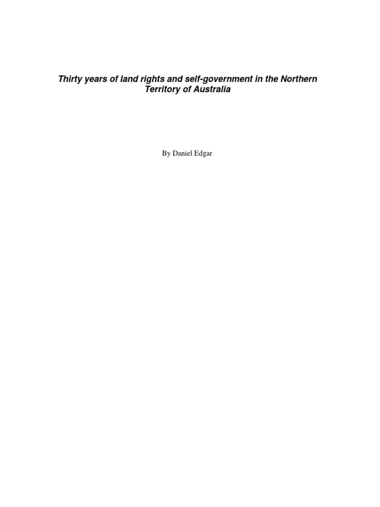NT Land Rights & Self-Government | PDF | Australia | Indigenous Australians