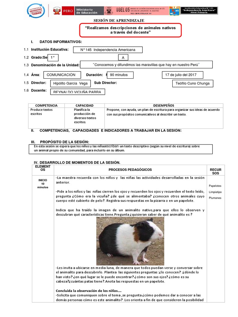 Descripción de Animales Nativos para Niños | PDF | Aprendizaje