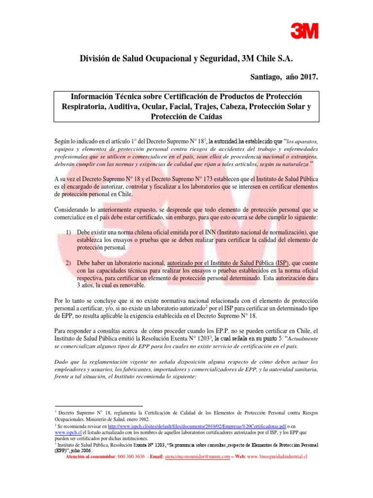 Certificación 3M | PDF | Chile | Laboratorios