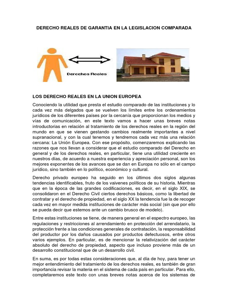 Legislacion Comparada | PDF | Hipoteca Comercial | Finanzas y ...