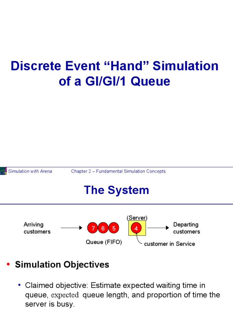 Discrete Event "Hand" Simulation of A GI/GI/1 Queue: Chapter 2 - Fundamental Simulation Concepts ...