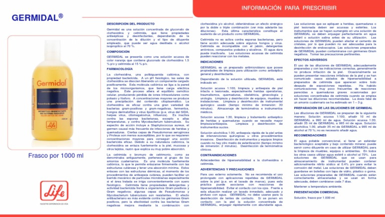 Germidal 1 | PDF | Agua | Especialidades Medicas