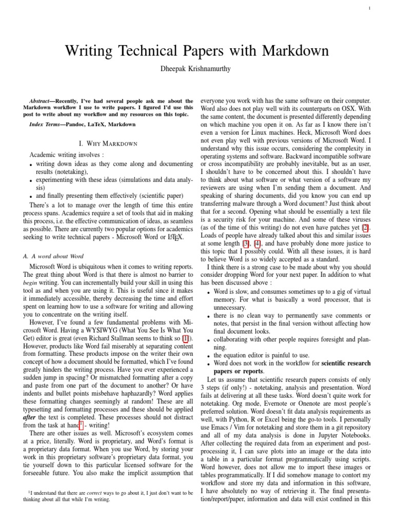 Writing Papers with Markdown | PDF | Microsoft Word | File Format